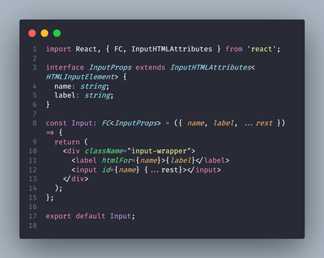 Creating a React Input component in typescript